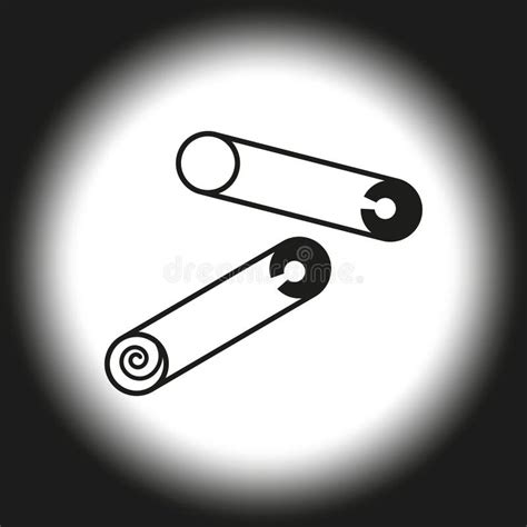 Scroll Icons Rolled Document Symbols Black And White Design Vector