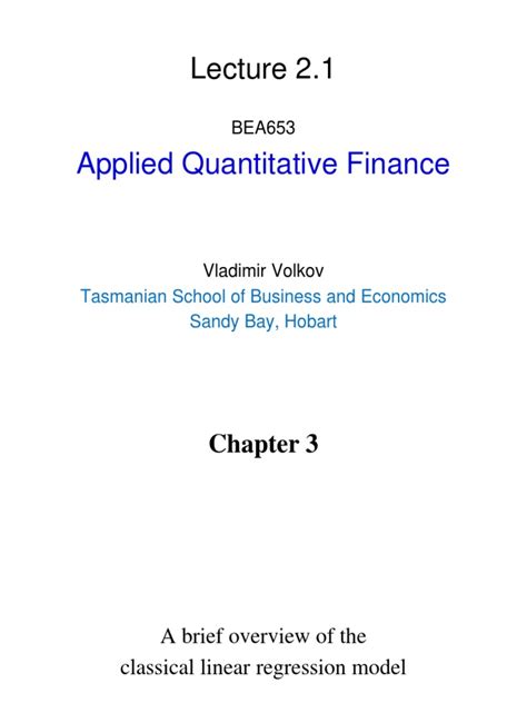 Lecture 21 Regression Pdf Dependent And Independent Variables