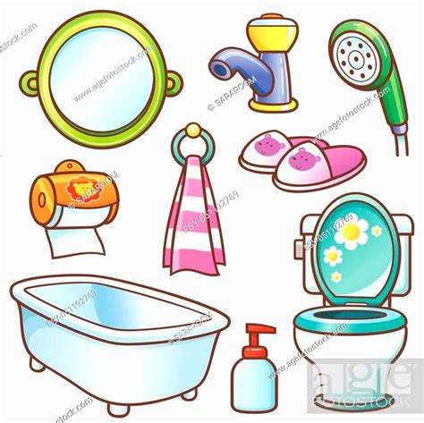 Vector Illustration Of Cartoon Bathroom Element Set Stock Vector Vector And Low Budget Royalty