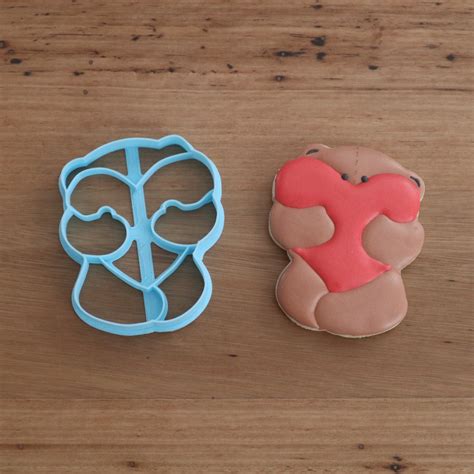 Teddy Bear Hugging Heart Cookie Cutter Cookiecutterstore