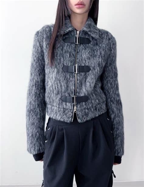 y2k wool crop buckle jacket 로웨어 LOWEAR