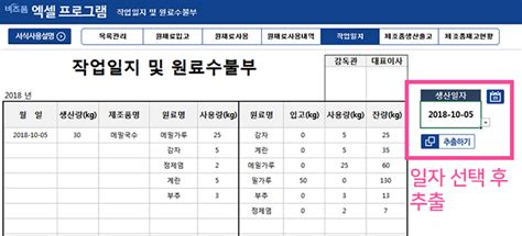식품제조업 필수서식 원료수불부와 작업일지 비즈폼 매거진