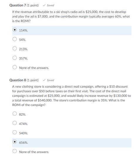 solved question 7 1 point saved if the revenue