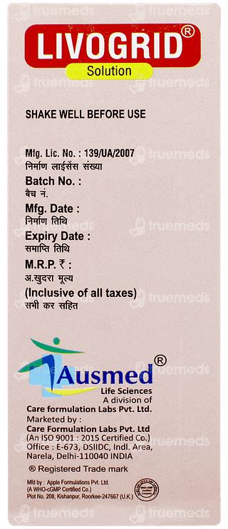 Livogrid Solution 100ml Uses Side Effects Price And Substitutes