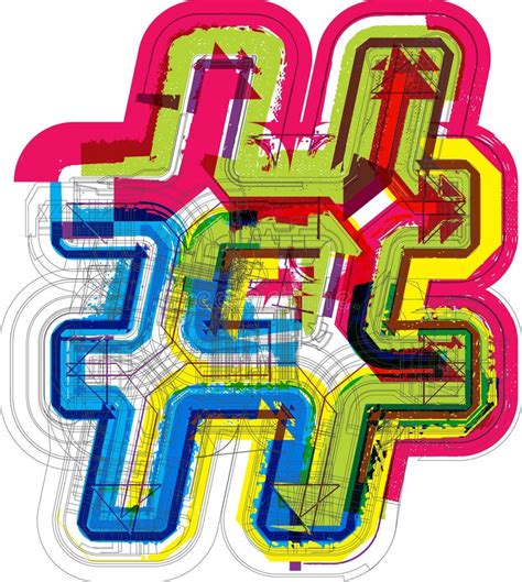 Art Sketched Fonts Number Symbols Number 5 Stock Illustration