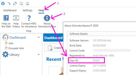 Finding Your User Id In Estimatorxpress 2019 Hbxl Support