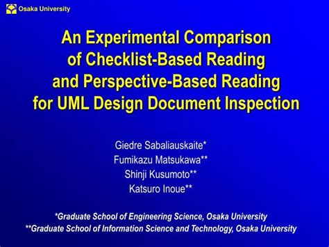 ppt an experimental comparison of checklist based reading and