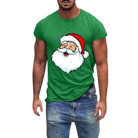 Mens T Shirtsmens Fashion Sports Christmas Cotton Printing Short