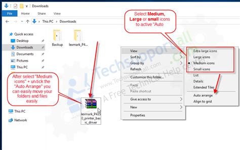 How To Manually Arrange Files In A Folder On Windows 10 Disable Auto Arrange Tsa