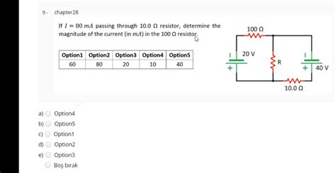 Solved If I 80 mA passing through 10 0Ω resistor determine Chegg