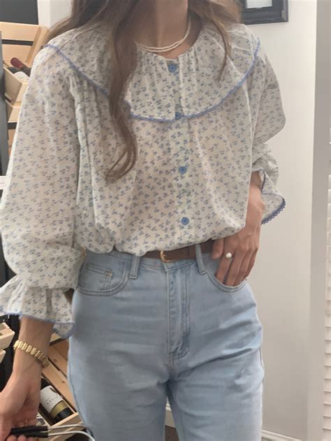 베이지하루 꽃무늬 빅카라 여성 가을 셔츠 블라우스 프릴 셔링 주름 간절기 여름 상의 탑 여자 긴팔 30대 40대 레이디 결혼식 피로연 하객룩 상견례 모임 소개팅 오피스룩