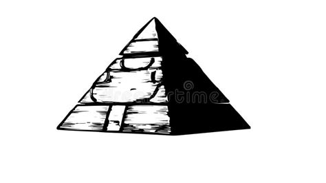 Animation Of Pyramid With Refraction Light And Holographic Effect On