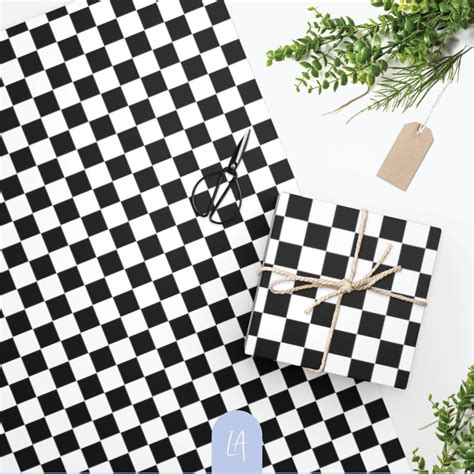 Checkered Wrapping Paper Roll Checker Pattern Great For Christmas And