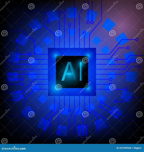 artificial intelligence ai analysis with microchip processor cpu
