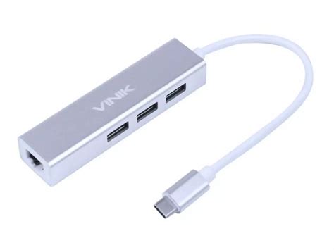 Hub Vinik Usb Tipo C Para 3 Portas Usb 30 Adaptador De Rede Ethernet