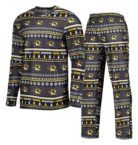 Concepts Sport 컨셉스포츠 남성 컨셉 스포츠 블랙 미주리 타이거스 스위블 긴 소매 티셔츠 바지 수 티몬