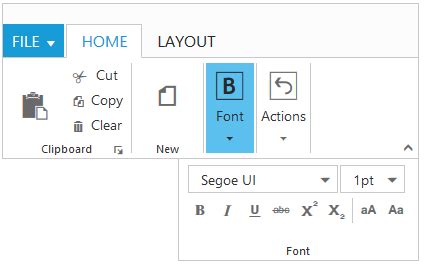 JQuery Ribbon Control Syncfusion