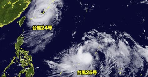 日本縦断予報の台風24号が進行してる最中、後追いの台風25号「コンレイ」発生 Togetter