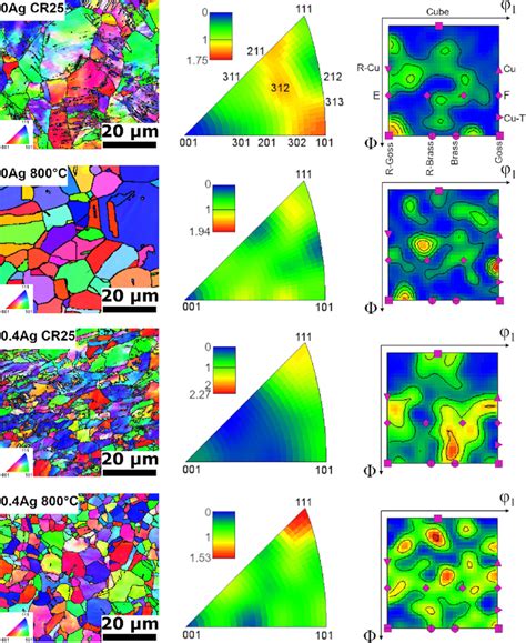 Ebsd Maps Of Both Alloys In Both Cold Rolled Cr25 And Treated 800 • Download Scientific