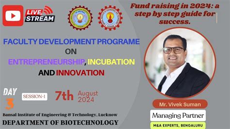 Fdp On Entrepreneurship Incubation And Innovation Day 3 Session 1