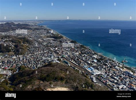 Ninomiya Station Aerial Shot From The West Side Towards Enoshima