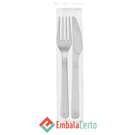 KIT SACHÊ GARFO E FACA FORTE BRANCO Embalacerto A embalagem certa para você