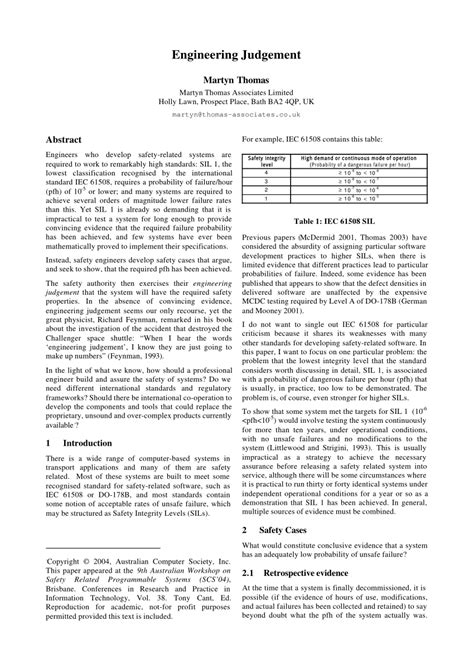 Pdf Engineering Judgement