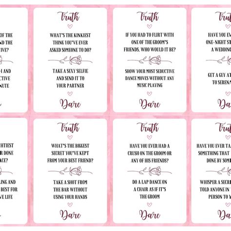 Hens Party Games Hen Party Game Bachelorette Truth Printable Games