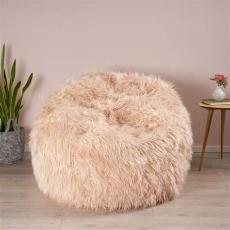 Lycus Faux Fur Bean Bag Chair Pastel Pink 1 Unit Frys Food Stores