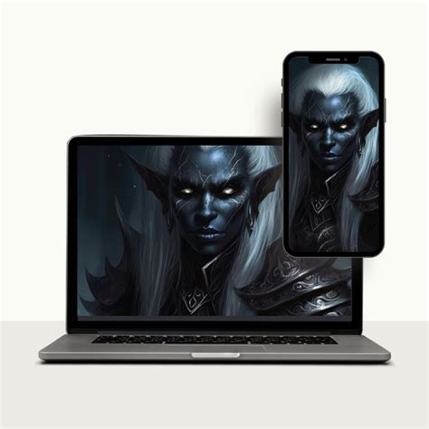 Download Digital Dark Elf Drow Fantasy Art Print Printable Image Stock