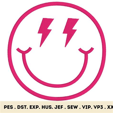 Lightning Bolt Smiley Face Etsy