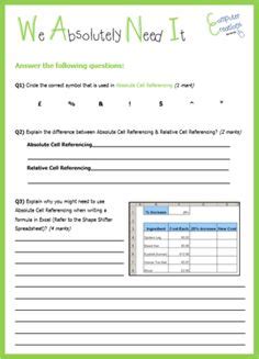 Excel Lessons For Th Grade