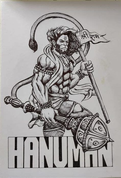 hanuman ji drawing sketch
