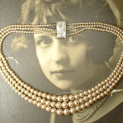 Triple Strand Pearl Etsy