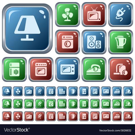 Home Electronics Buttons Royalty Free Vector Image