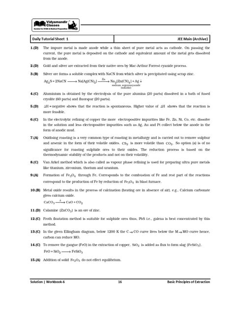 Basic Principle Of Extractiondts 1 Main Archive Sol Pdf Silver