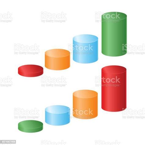 색상 서로 다른 높이의 3 차원 실린더입니다 벡터 일러스트 레이 션 0명에 대한 스톡 벡터 아트 및 기타 이미지 0명 3차원 형태 개체 그룹 Istock
