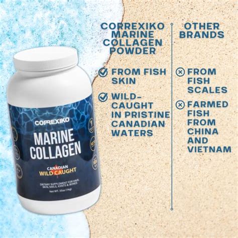 Hydrolyzed Marine Collagen Peptides Powder Canadian Wild Caught Fish Skin Not Scales Colageno