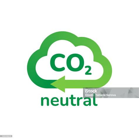 Co2 중립 로고 배너 아이콘 격리 탄소 배출 제로 Co2 중립성 발자국 제로 순 제로 세금 공제 녹색 구름 모양 생태 환경