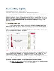 BUSINESS ANALYTICS FINAL EXAM Group B Pdf Newmont Mining Co NEM Business Analytics Final Exam