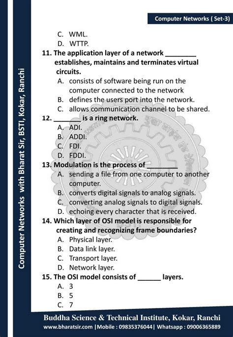 BSTI BharatSir Computer Network Set 3 PDF