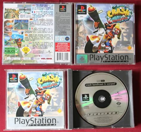 Jeu Ps1 Crash Bandicoot Warped Version Platinum Complet En Très Bon