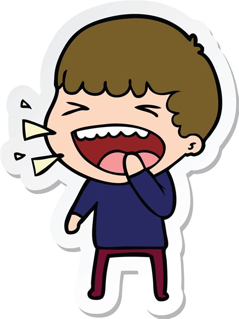Pegatina De Un Hombre Riendo De Dibujos Animados 45207116 PNG