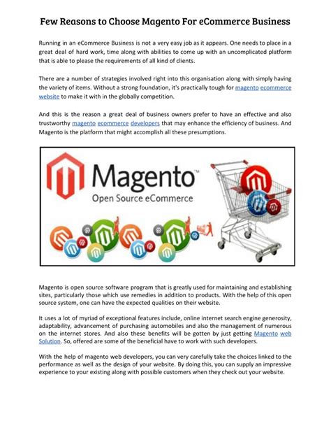 Ppt Few Reasons To Choose Magento For Ecommerce Business Powerpoint Presentation Id 7593336