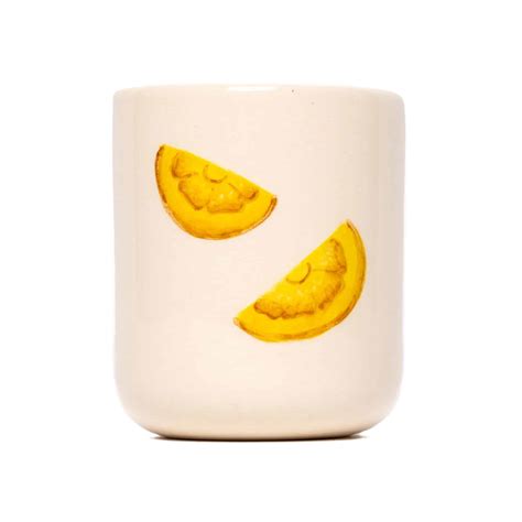 Two Slice Lemons Handmade Seramik Mug Feeling Good Inside