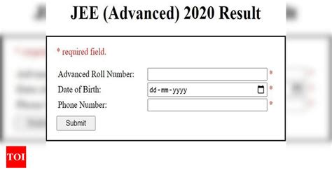 JEE Advanced Result JEE Advanced Result Rank Card Score The Times Of India