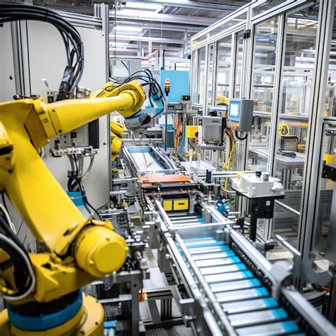 Premium Photo Generative Ai Solar Panel Production Process At Modern Bright Automated Factory