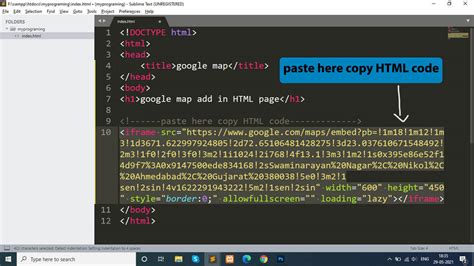 How To Add Google Map Location In HTML Myprograming
