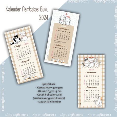 Jual RuangKreativ Kalender Meja Estetik 2023 2024 2025 Murah Mini