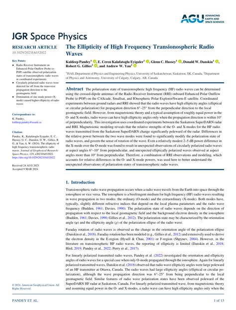 The Ellipticity Of High Frequency Transionospheric Radio Waves
